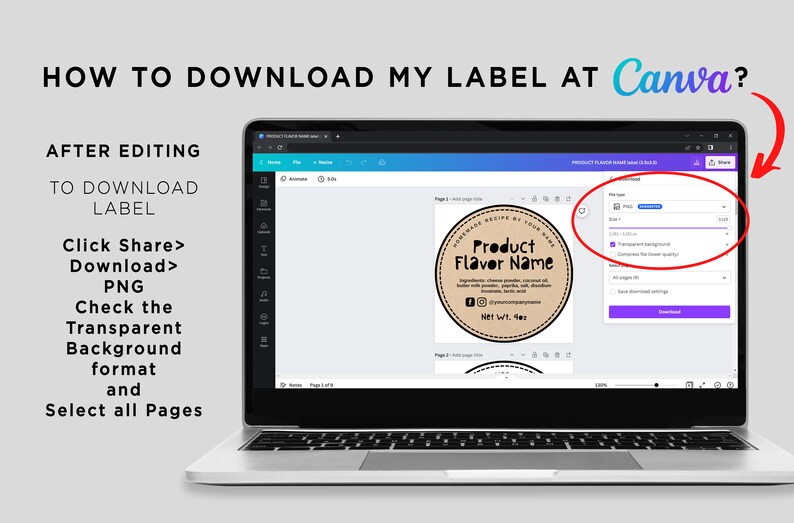 Printable Product Round Label Popcorn Labels Food Circle - Etsy