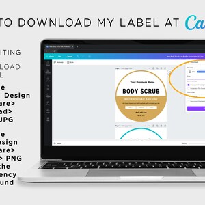 Editable Body Scrub Label for Low Profile Jars, Sugar Scrub Label ...