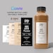 Coffee Bottle Labels, Iced Coffee Labels, Cafe Latte Labels, Cold Brew ...