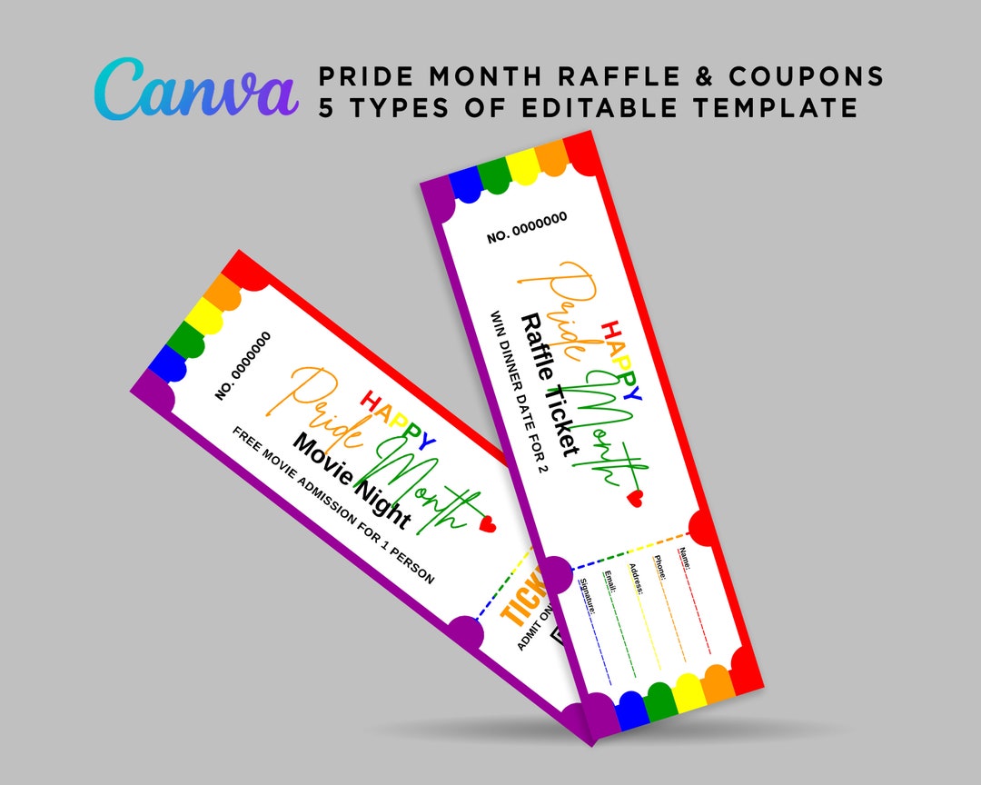 5 Types of Pride Event Tickets, Happy Pride Month Ticket, Happy Pride ...