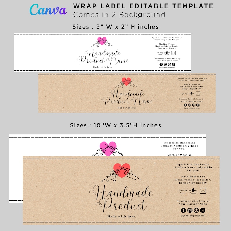 Printable Crochet Labels, Handmade Labels for Knitting, Handmade Label ...