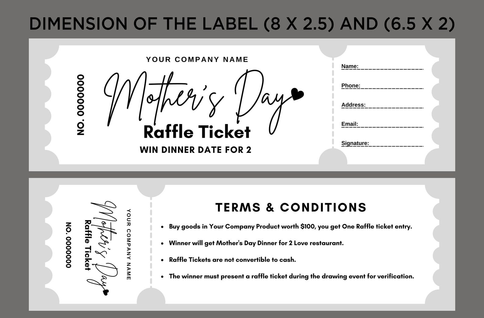 Mother's Day Raffle Ticket, Mothers Day Free Cinema, Mother's Day Spa ...