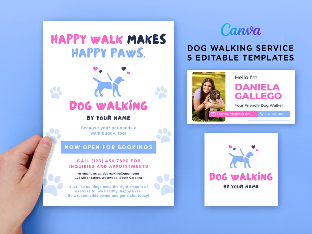 Dog Walk Service Starter Kit, Dog Walk Service Logo, Dog Walking ...