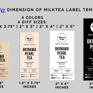 Milk Tea Bottle Labels, Boba Labels, Cold Press Labels, Drink Labels ...