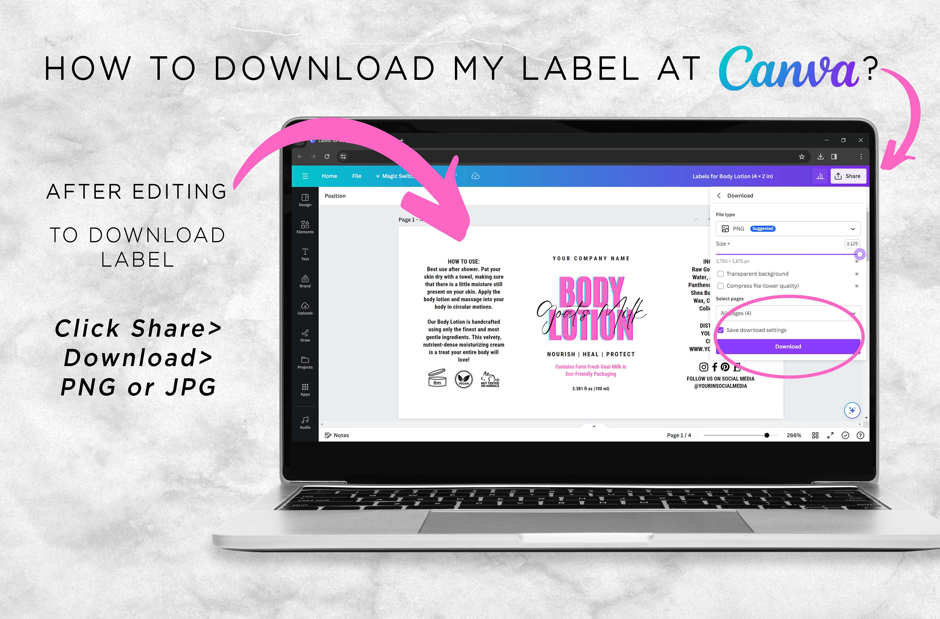 Body Lotion Label, Body Lotion Design, Lotion Label Template, Handmade ...