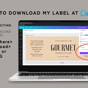 Printable Gourmet Labels, Gourmet Product Label, Jar Wrap Labels, Mason ...