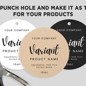 Printable Variant Product Round Label, Circle Label Sticker for Canning ...