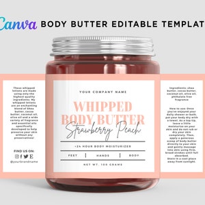Whipped Body Butter Wrap Labels, Whipped Body Butter Labels, Whipped ...