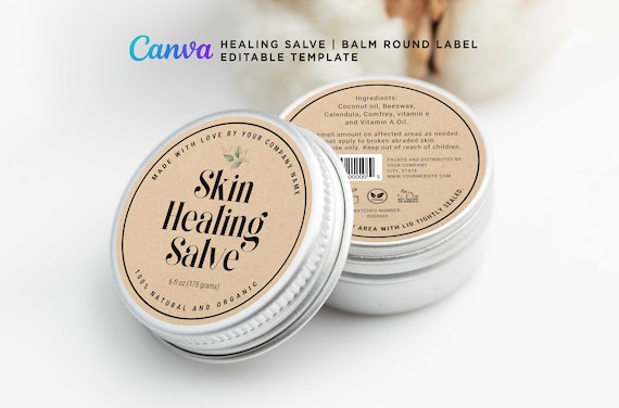 Printable Skin Healing Salve Round Label Sticker Skincare - Etsy UK