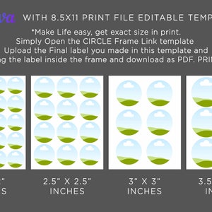 Editable Circle Label, Simple Natural Round Label Sticker Editable ...
