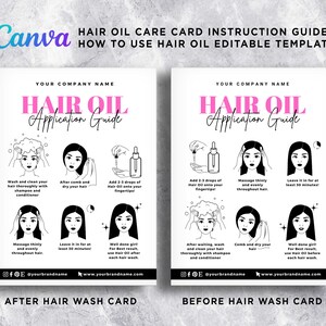 Hair Oil Application Guide, Hair Growth Oil Care Card, How to Apply ...