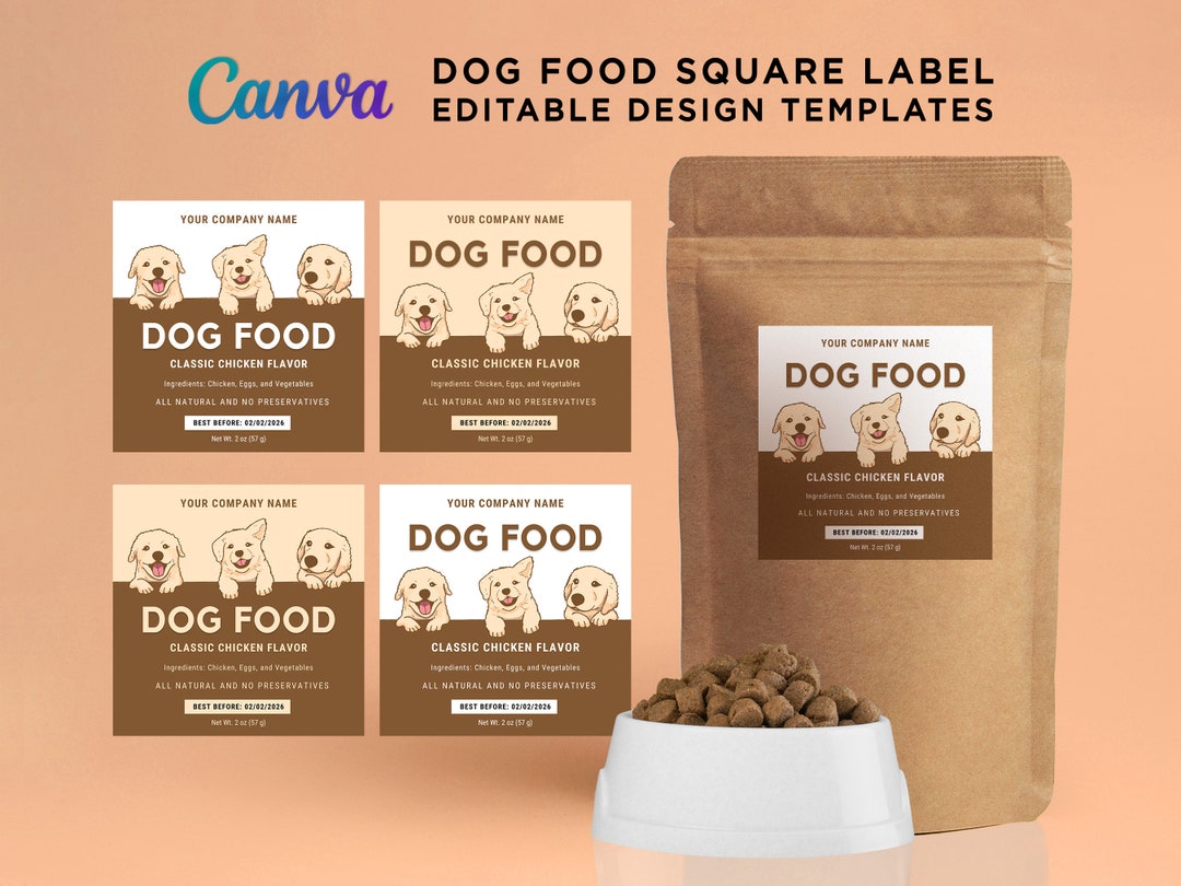 Printable Dog Food Labels Dog Food Packaging Labels Pet - Etsy