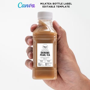 Milk Tea Bottle Labels, Boba Labels, Cold Press Labels, Drink Labels ...