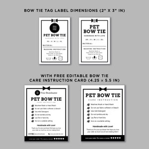 Printable Pet Bow Tie Label Card, Pet Business Labels, Pet Dog Bow Tie ...
