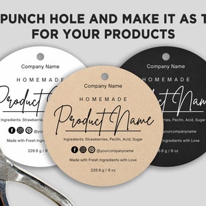 Printable Round Label, Circle Label Sticker for Canning Jars, Homemade ...