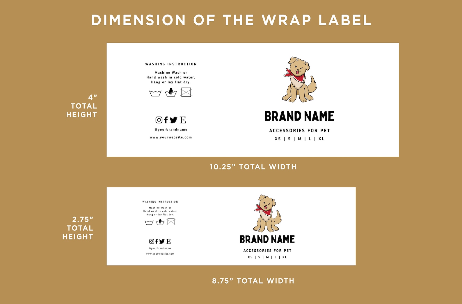 Printable Pet Label Template, Dog Bandana Labels, Accessories for Pet ...