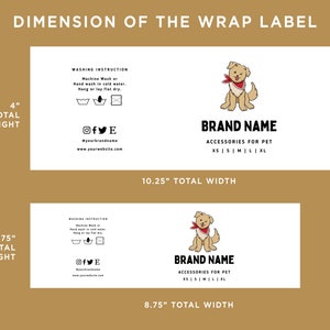 Printable Pet Label Template, Dog Bandana Labels, Accessories for Pet ...