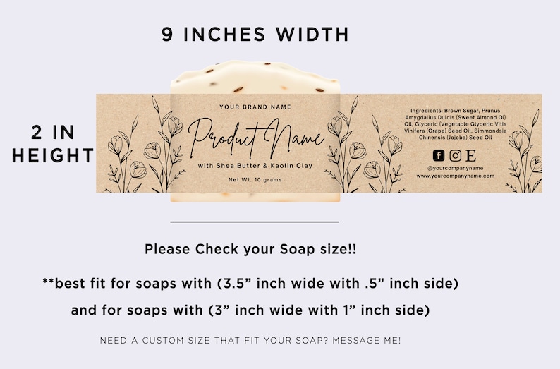 Printable Soap Label Organic Artisan Soap Label Custom Soap - Etsy