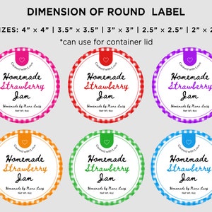Wrap Labels for Jam, Round Label for Canning Jar, Homemade Jam Labels ...