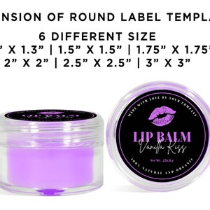Printable Lip Balm Round Label Sticker, Lip Balm Black Label, Lip Balm ...