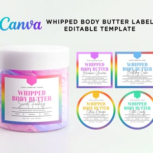 Printable Whipped Body Butter Label Rainbow Body Butter - Etsy