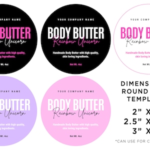 Body Butter Wrap Labels, Whipped Body Butter Labels, Whipped Body ...