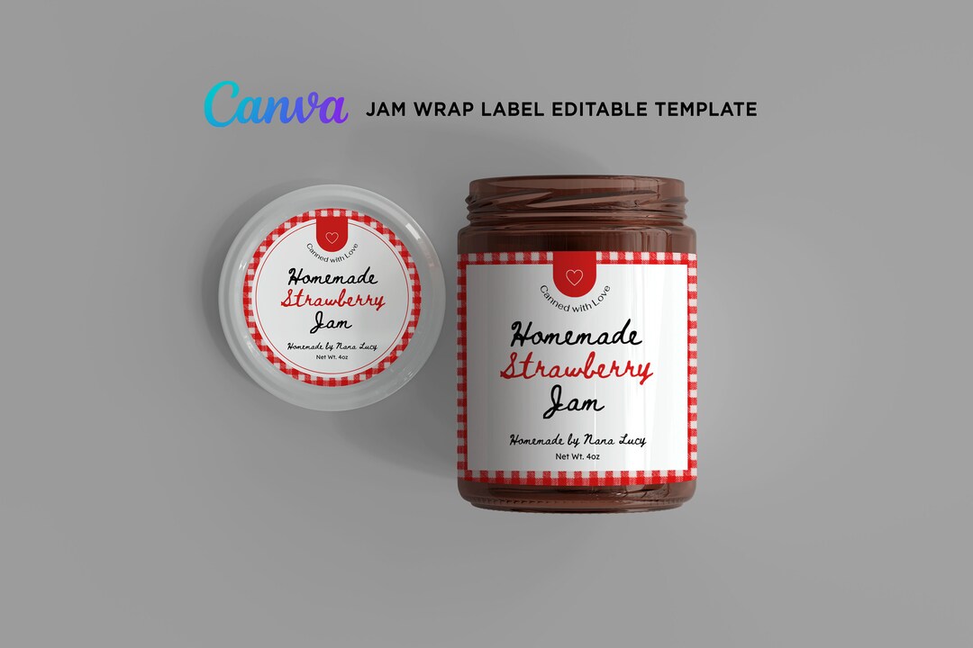 Wrap Labels for Jam, Round Label for Canning Jar, Homemade Jam Labels ...