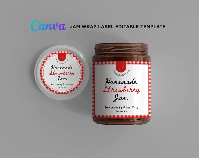 Jam Label Printable for Mason Jars, Homemade Jelly Product, Country ...
