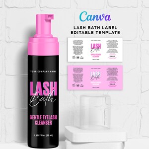 Lash Bath Labels, Lash Shampoo Labels, Lash Labels, Lash Cleanser ...