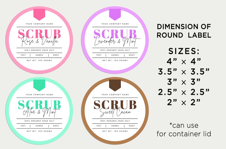 Printable Bath Body Scrub Label Sugar Scrub Label Bath Salt - Etsy