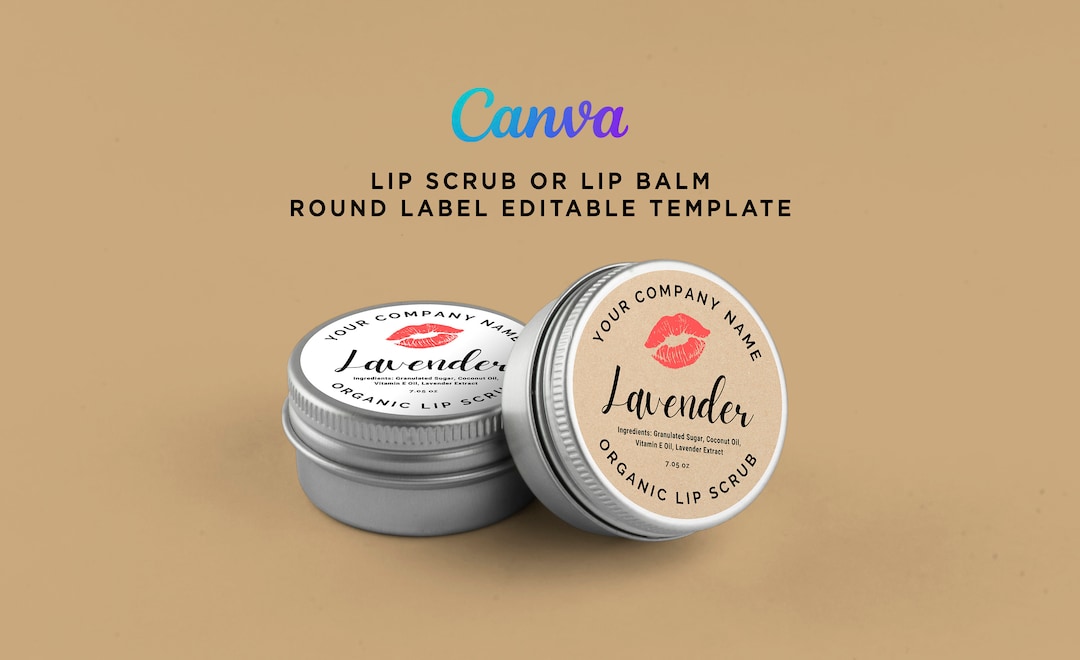 Lip Scrub Round Label Lip Scrub Design Cosmetic Lip Product - Etsy