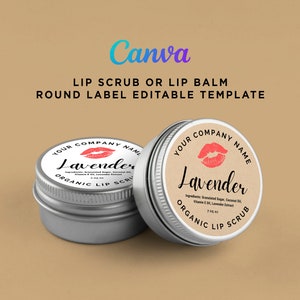 Lip Scrub Round Label Lip Scrub Design Cosmetic Lip Product - Etsy