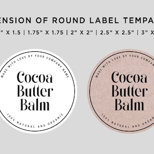 Printable Skincare Balm Round Label Sticker, Tin Can Round Label ...