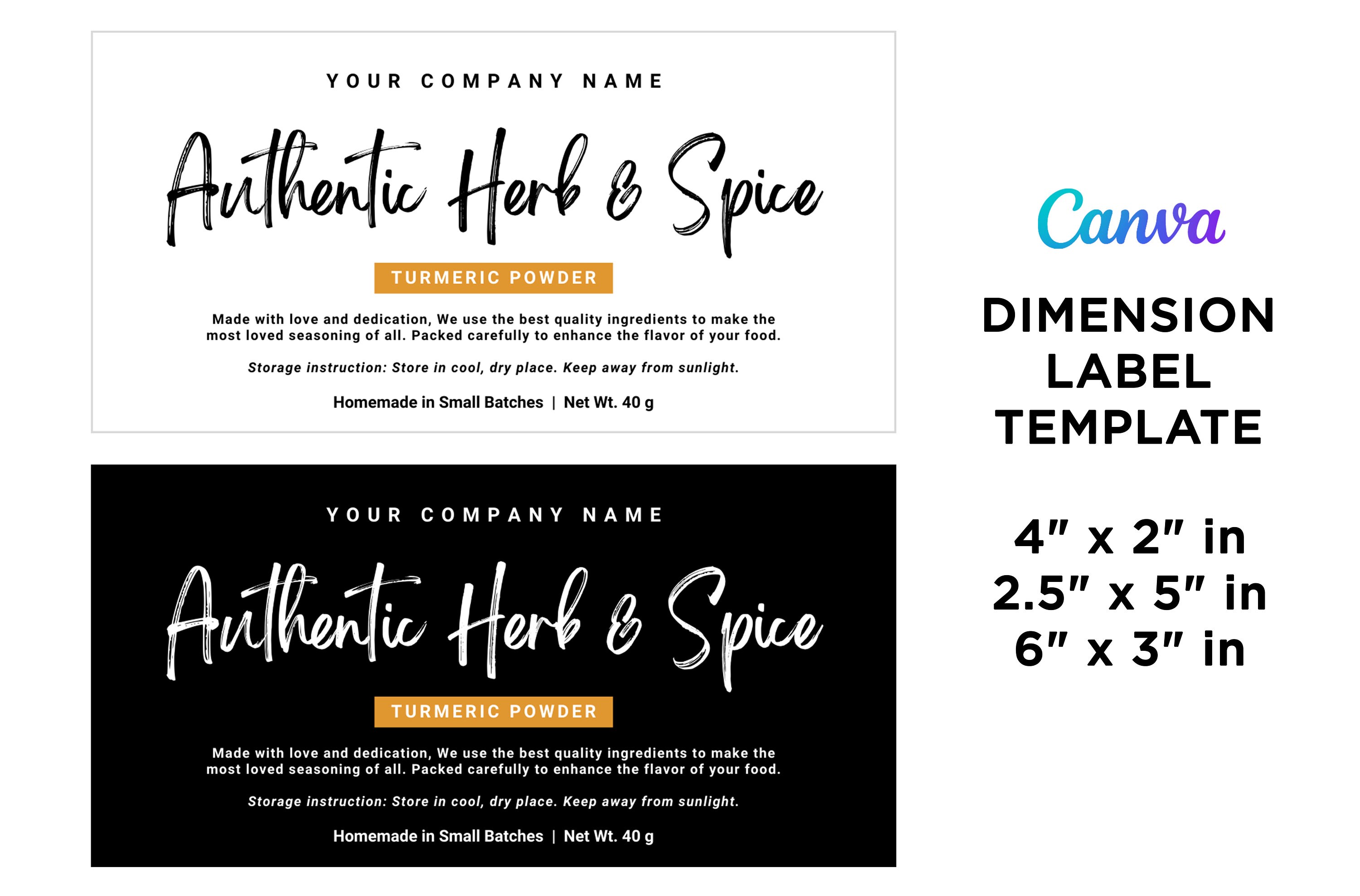 Printable Spice Labels, Seasoning Labels, Spice Pouch Packaging Label ...