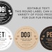 Printable Pet Treats Label, Dog Treats Packaging Label, Dog Treats ...