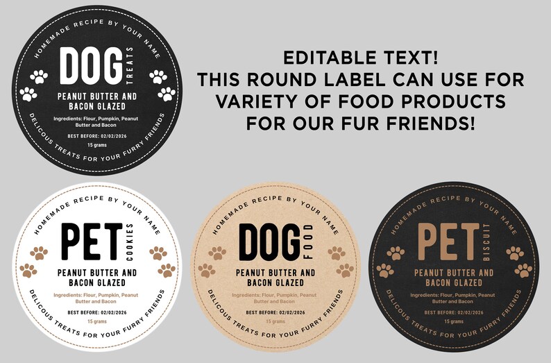 Printable Pet Treats Label Dog Treats Packaging Label Dog - Etsy