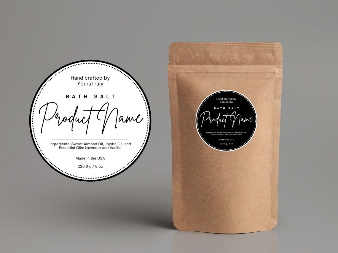 Editable Circle Label Simple Natural Round Label Sticker - Etsy