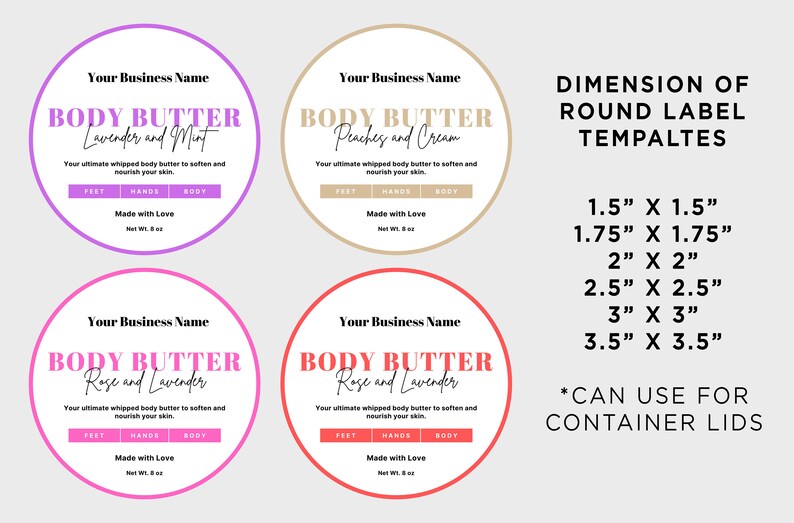 Printable Whipped Body Butter Label for Low Profile Jars - Etsy