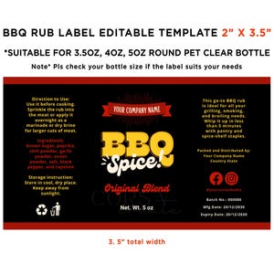 BBQ Spice, BBQ Spice Label, Barbeque Rub, BBQ Spice Jar, Barbeque Spice ...
