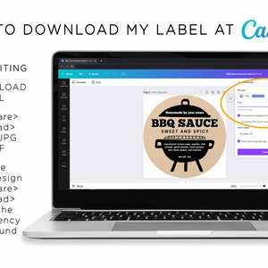Printable BBQ Sauce Round Label Bbq Sauce Square Label DIY - Etsy