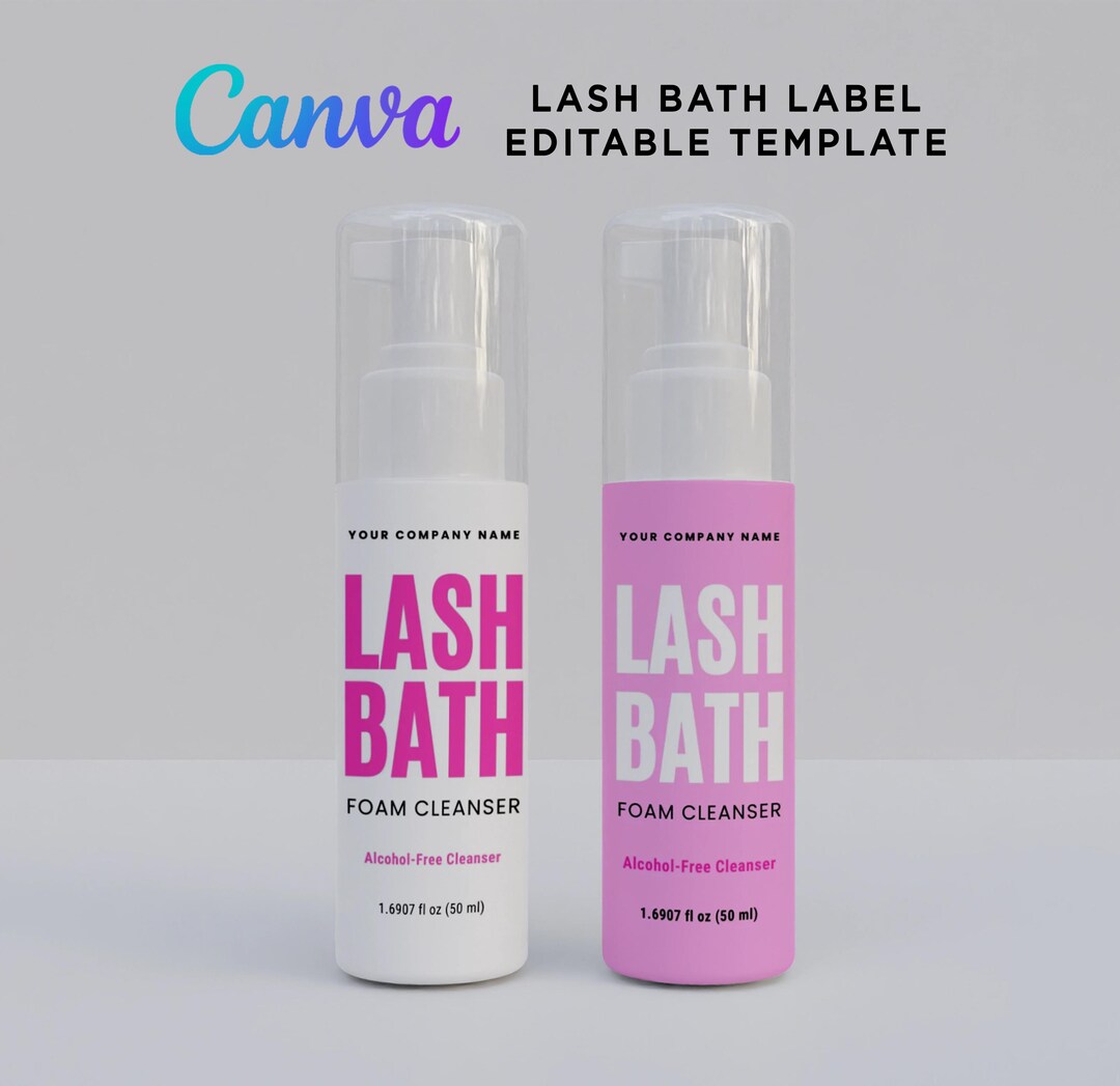 Printable Lash Bath Labels, Lash Bath Bottle Labels, Lash Cleanser ...