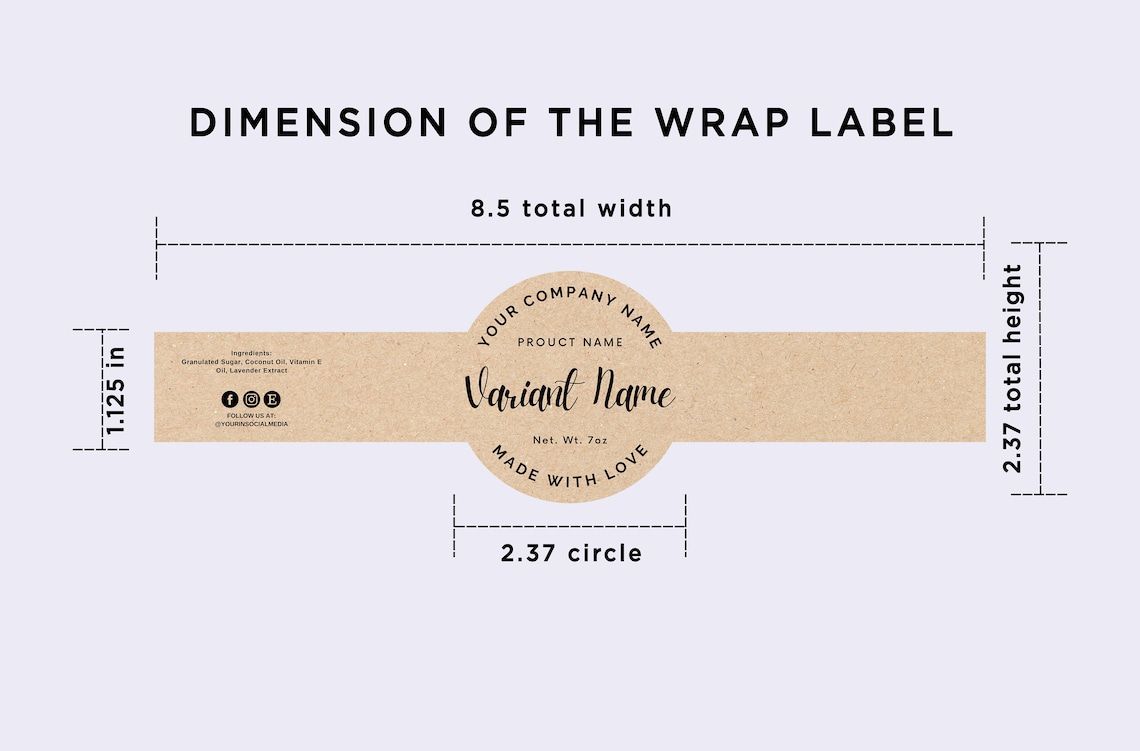 Printable Wrap Soap Label Cigar Band Soap Label Custom Soap - Etsy