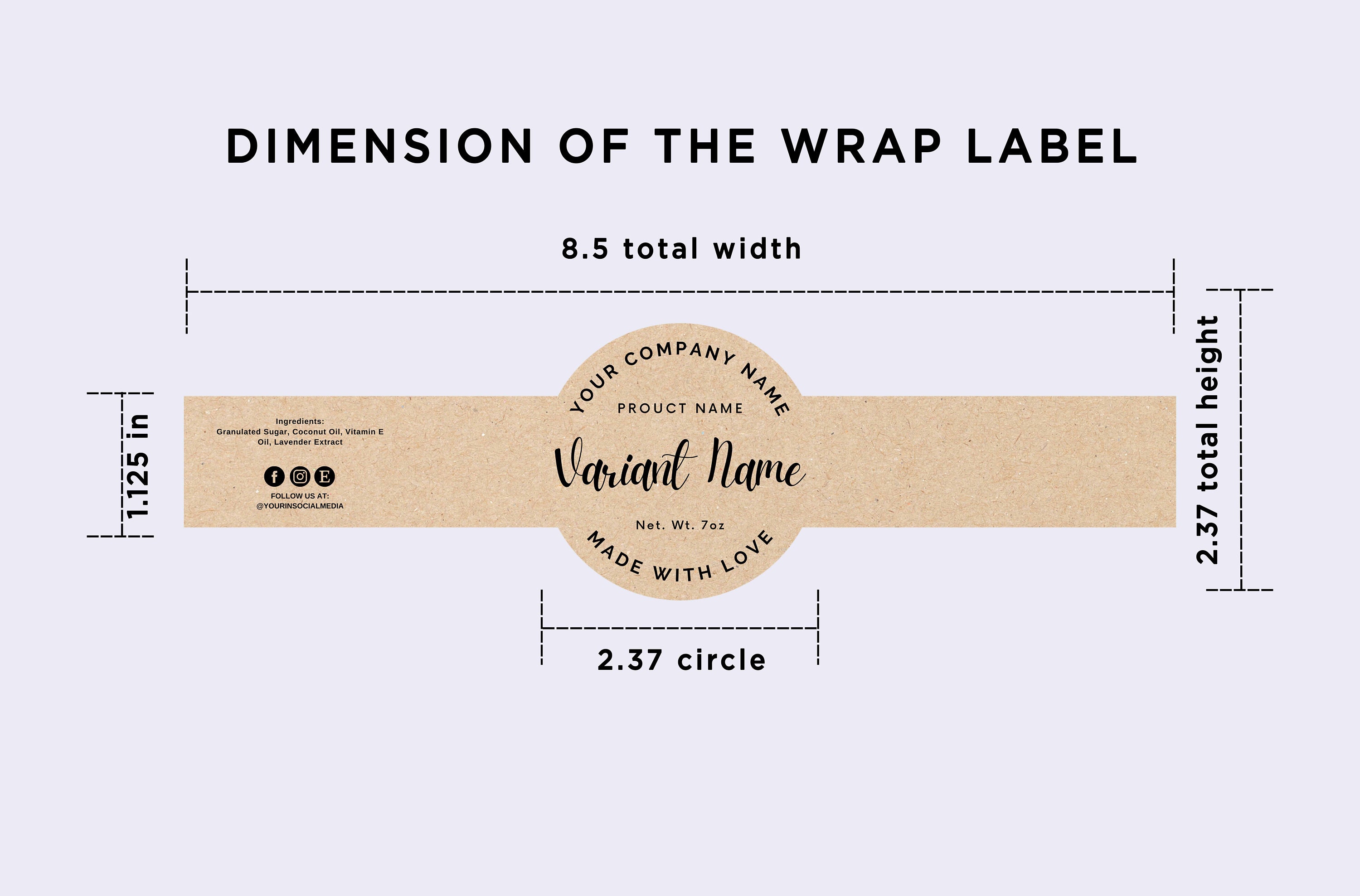 Printable Wrap Soap Label Cigar Band Soap Label Custom Soap - Etsy
