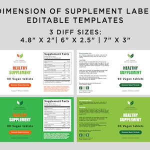 Supplement Bottle Labels, Supplement Labels, Vitamin Labels, Vegan ...