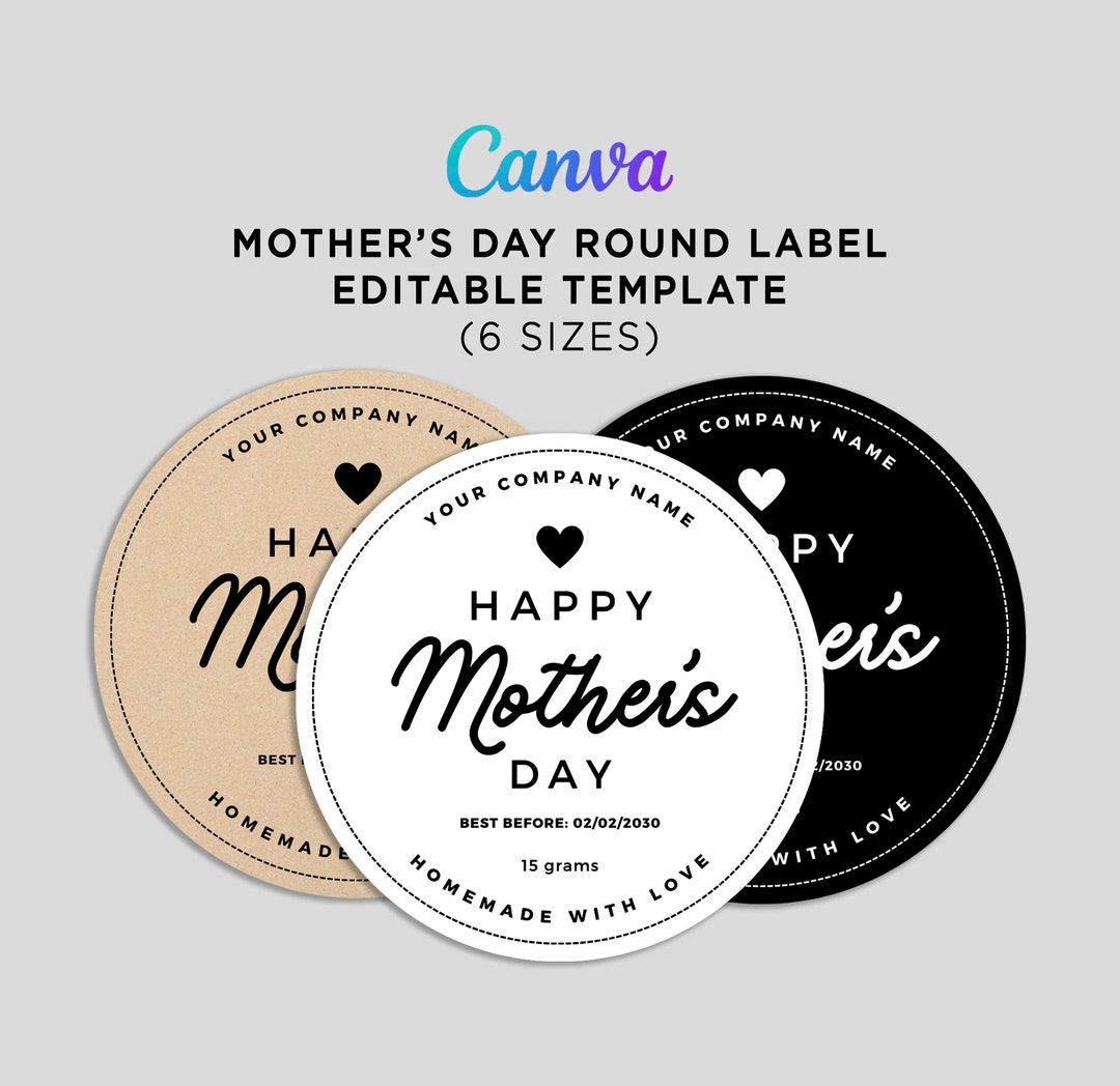 Printable Round Labels, Mothers Day Label, Mother's Day Rund Label ...