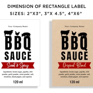 BBQ Sauce Label, Printable Barbeque Sauce Label, Homemade BBQ Sauce ...
