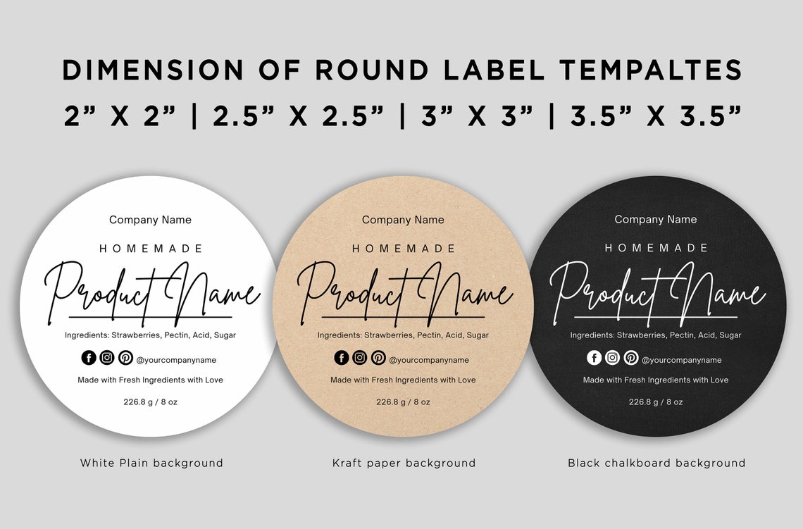 Printable Round Label Circle Label Sticker for Canning Jars - Etsy