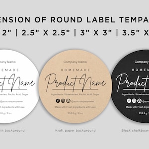 Printable Round Label, Circle Label Sticker for Canning Jars, Homemade ...
