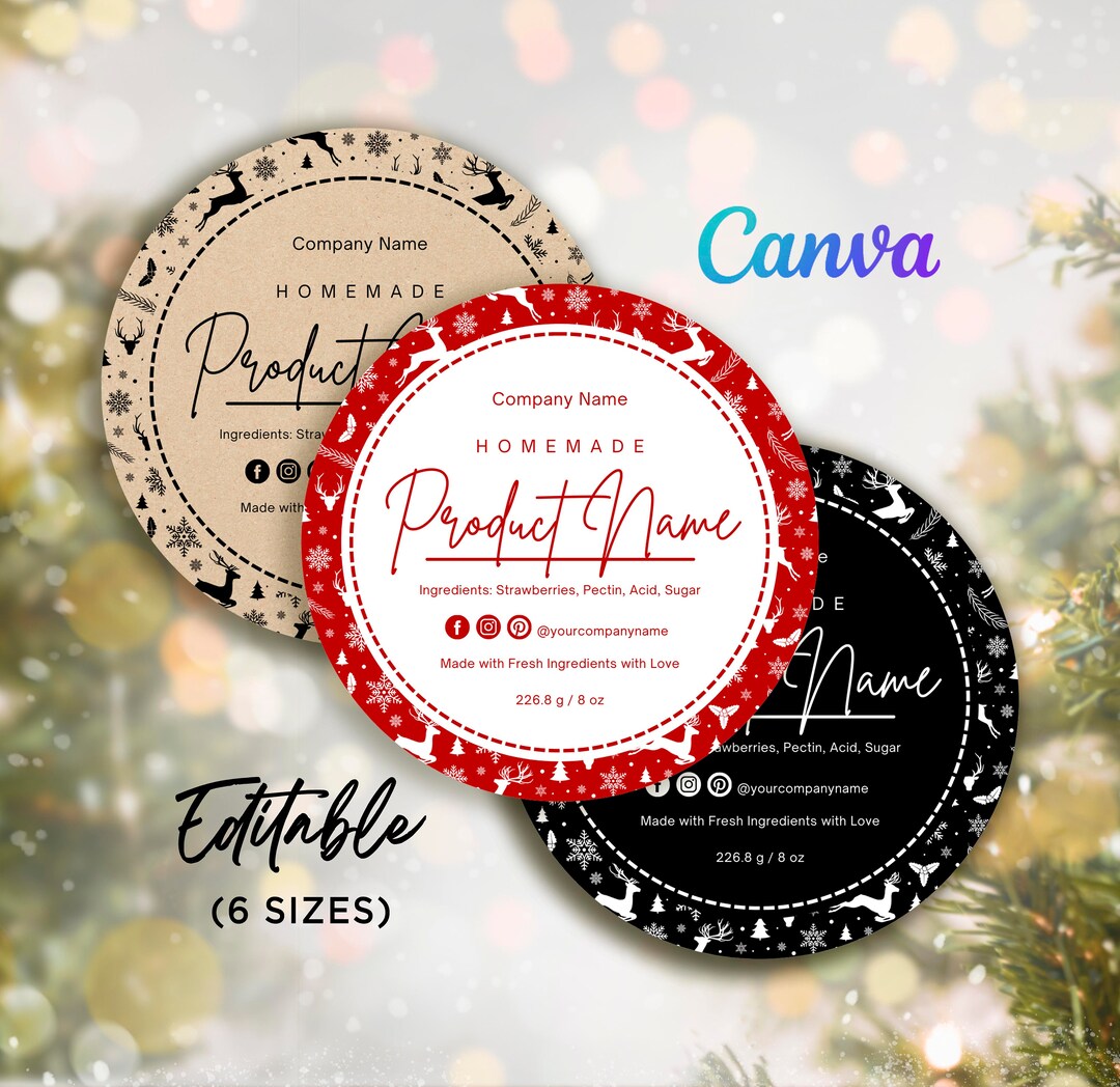 Christmas Edition Round Labels, Printable Christmas Round Tags ...