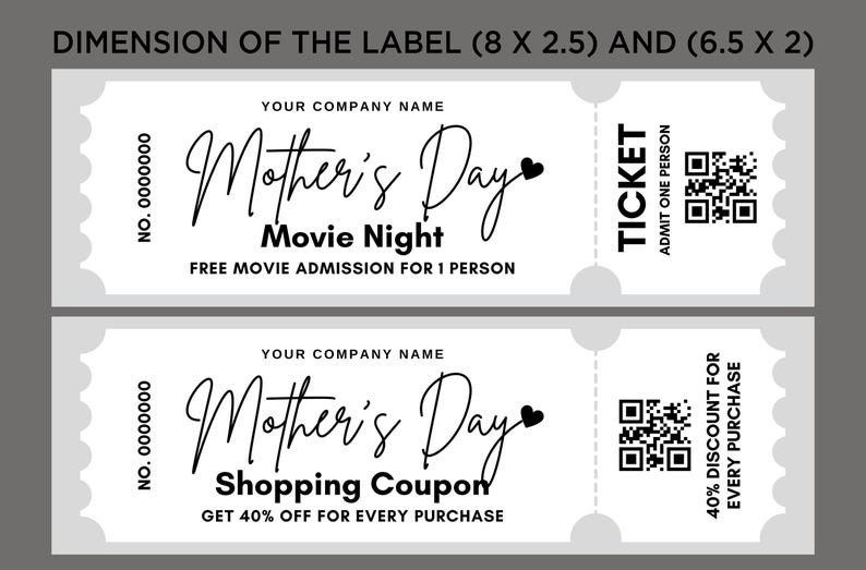 Mother's Day Raffle Ticket, Mothers Day Free Cinema, Mother's Day Spa ...